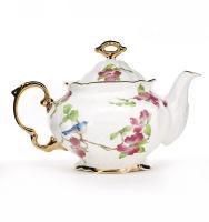 China 2 Litre Ceramic Teapot Ceramic Floral Teapot Large Capacity For Afternoon Tea for sale
