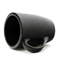 China Custom Logo Plain Black Glazed Color Reusable Ceramic Coffee Mug for sale