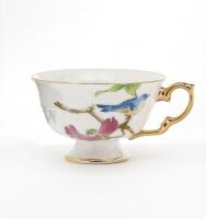 China White Gold Rim Afternoon Tea Set With Cups And Saucers Porcelain Teapot And Cup Set for sale