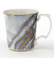 China Marble design high-end cup and saucer gift set porcelain coffee tea cups and saucers for sale