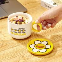 China Wholesale Mugs Suitable For Couples Children Girls Use Large Capacity Ceramic Mug With Lid Office Home Creative Coffee for sale