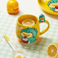 China Cartoon Couple Large-Capacity Coffee Mugs Large Capacity Cute Duck Pattern Ceramic Mugs Cups for sale