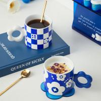 China Ready To Ship In Stock Wholesale Mugs Vintage Klein Blue Creative High Value Ceramic  Boys Mugs Customizable Office Couple for sale