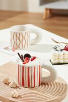 China Ready To Ship In Stock Unique Handmade Ceramic Mugs Colorful Striped Pattern Tea Milk Porcelain Mug 3d for sale