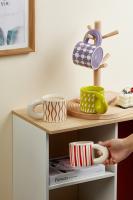 China Ready To Ship In Stock Unique Handmade Ceramic Mugs Colorful Striped Pattern Tea Milk Porcelain Mug 3d for sale