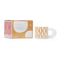 China Ready To Ship In Stock Unique Handmade Ceramic Mugs Colorful Striped Pattern Tea Milk Porcelain Mug 3d for sale
