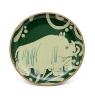 China Pottery Stoneware Lovely Design Cute Animal Printed Grey Green Halloween Dinner Plates Ceramic for sale