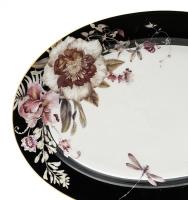 China High quality porcelain white dining set ceramic floral pattern dinner plate for sale