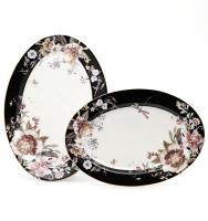 China High quality porcelain white dining set ceramic floral pattern dinner plate for sale