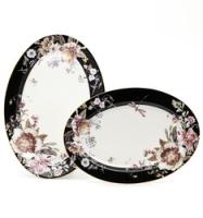 China High quality porcelain white dining set ceramic floral pattern dinner plate for sale