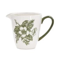 China Christmas Kitchen Breakfast Porcelain Sugar And Creamer Set Container Ceramic With Lid And Holder for sale