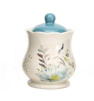 China Modern Kitchen Sugar And Creamer Set Container Decal In Glaze Ceramic Restaurant With Lid And Holder for sale