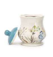 China Modern Kitchen Sugar And Creamer Set Container Decal In Glaze Ceramic Restaurant With Lid And Holder for sale