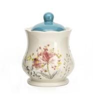 China Modern Kitchen Sugar And Creamer Set Container Decal In Glaze Ceramic Restaurant With Lid And Holder for sale