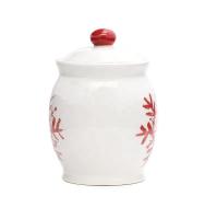 China Christmas Kitchen Brunch Coffee Sugar And Creamer Set Container Ceramic With Lid And Holder for sale