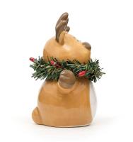 China Creative Cute Animal Earthenware Ceramic Salt And Pepper Shaker Set For Christmas for sale