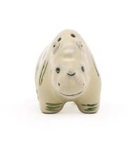 China Blue 3d Animal Shaped Pottery Stoneware Salt And Pepper Shaker With Decal On Glaze for sale