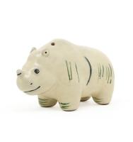 China Blue 3d Animal Shaped Pottery Stoneware Salt And Pepper Shaker With Decal On Glaze for sale