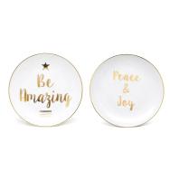 China Dessert White Custom Plates Ceramic Plate Printing Designs Ceramic  Plate For Christmas for sale