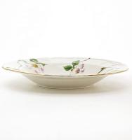 China Floral Ceramic Dinner Plates Tableware Gold Rim Ceramic Soup Plate TW-02A121 for sale