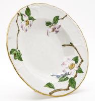 China Floral Ceramic Dinner Plates Tableware Gold Rim Ceramic Soup Plate TW-02A121 for sale