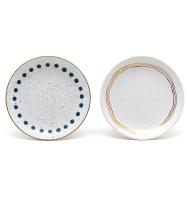 China Tableware Dinner Plate Set Stoneware Handpaint Dinner Sets Gold Ceramic Dinner Plates for sale