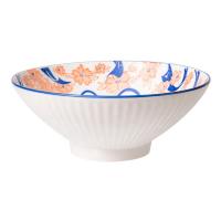 China Ready To Ship In Stock Personalized Ceramic Bowls Gift Set Colorful Printed Under Glazed Kitchen 4pcs Soup 6.5 Inch 8 Inch for sale