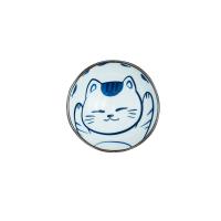 China Best Blue Ceramic Stoneware Dinnerware Sets Gift Cat Plate Bowl Set Exquisite Gift for sale