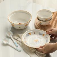 China Huang Fengling Flower Dinnerware Set 6pcs For Household Or Children 10 Inch Ceramic Bowl for sale