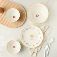 China Huang Fengling Flower Dinnerware Set 6pcs For Household Or Children 10 Inch Ceramic Bowl for sale