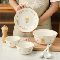 China Huang Fengling Flower Dinnerware Set 6pcs For Household Or Children 10 Inch Ceramic Bowl for sale