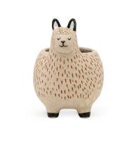 China Unique Alpaca Lama Flower Succulent Pot in Pottery Clay Ceramic Wholesale Hot Sale Lovely Instagram 3D Flower/succulent Pots for sale