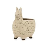 China Unique Alpaca Lama Flower Succulent Pot in Pottery Clay Ceramic Wholesale Hot Sale Lovely Instagram 3D Flower/succulent Pots for sale