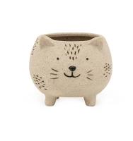 China Unique Kitten Cat Flower Succulent Pot in Pottery Clay Ceramic Wholesale Hot Sale Lovely Instagram 3D Flower/succulent Pots for sale