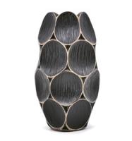 China Luxury Polyresin Vase for Party Table Decor High Quality Creative Geometric Shape Black Flower/succulent Pots Round Modern for sale