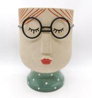 China Porcelain Ceramic Plant Pots For Succulents Lovely Instagram 3D Unique LADY Shaped for sale