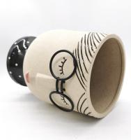 China Porcelain Ceramic Plant Pots For Succulents Lovely Instagram 3D Unique LADY Shaped for sale