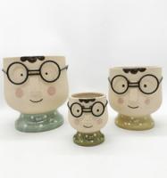 China Lovely Instagram 3d Mug Unique BOY Shaped Flower Succulent Pot In Ceramic for sale
