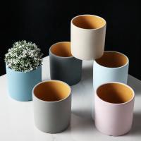 China Hot Sale 3 4 5 Inch Colorful Ceramic Cylinder Plant Pot Nordic Ceramic Flower Pot For customization for sale