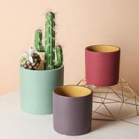 China Hot Sale 3 4 5 Inch Colorful Ceramic Cylinder Plant Pot Nordic Ceramic Flower Pot For customization for sale