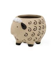 China Wholesale hot sale lovely instagram 3D unique sheep succulent flower pot in pottery clay ceramic for sale