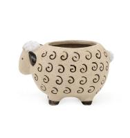China Wholesale hot sale lovely instagram 3D unique sheep succulent flower pot in pottery clay ceramic for sale