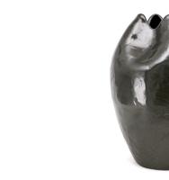 China High quality creative Petals shape black luxury ceramic vase with metal glazed for table decor for sale