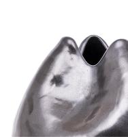 China High quality creative Petals shape black luxury ceramic vase with metal glazed for table decor for sale