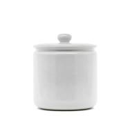 China Airtight Household White Creative Stoneware Kitchen Coffee Sugar Flour Round Ceramic Canister With Lid for sale