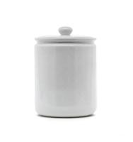 China Airtight Household White Creative Stoneware Kitchen Coffee Sugar Flour Round Ceramic Canister With Lid for sale