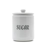 China Airtight Household White Creative Stoneware Kitchen Coffee Sugar Flour Round Ceramic Canister With Lid for sale