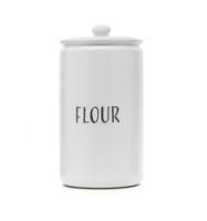 China Airtight Household White Creative Stoneware Kitchen Coffee Sugar Flour Round Ceramic Canister With Lid for sale