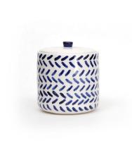 China White Household Stoneware Coffee Canister Kitchen Coffee Suger Tea Round Ceramic Canister With Lid for sale