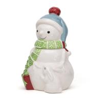 China Ceramic Storage Jars With Lids Christmas Holiday Kitchen Coffee Tea Cookie Gift Ceramic Canister Jar 3D Handpainting for sale